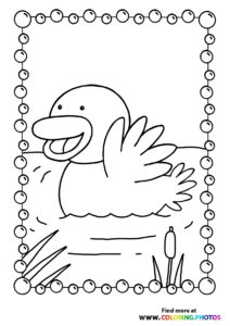 Duck in a pond - Coloring Pages for kids