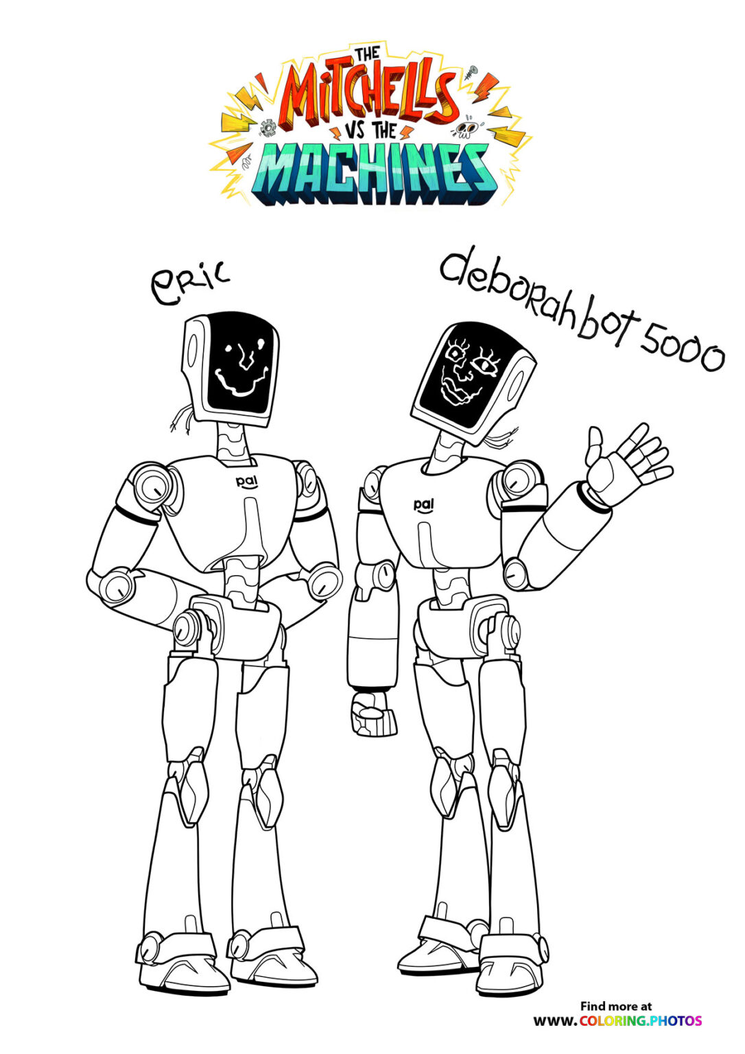 Eric and Deborahbot - The Mitchells - Coloring Pages for kids