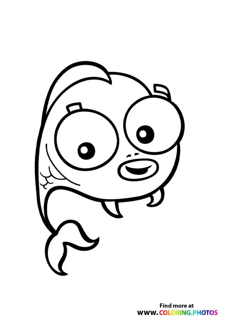 Cute fish swimming in the sea - Coloring Pages for kids