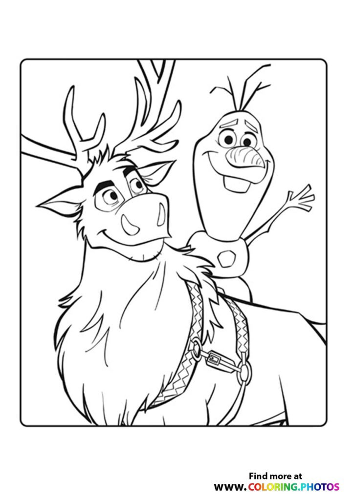 Frozen - Coloring Pages for kids | Easy and Free Print or Download