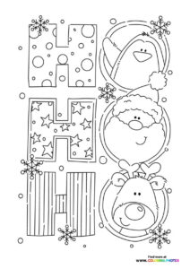 Ho ho ho Marry Christmas - Coloring Pages for kids