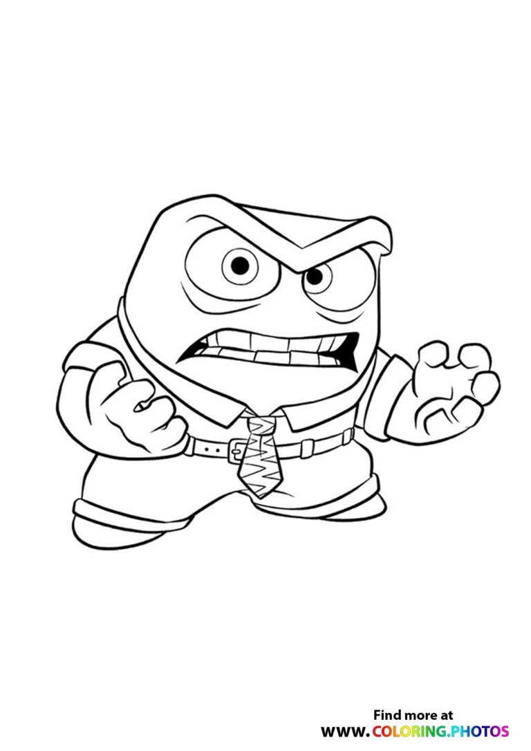 Inside Out Anger - Coloring Pages for kids | Free Print Download