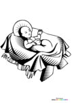 Baby Jesus in manger - Coloring Pages for kids