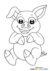 Cute pig - Coloring Pages for kids