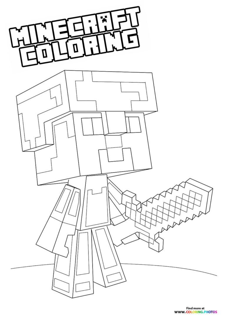 Minecraft Sword - Coloring Pages for kids