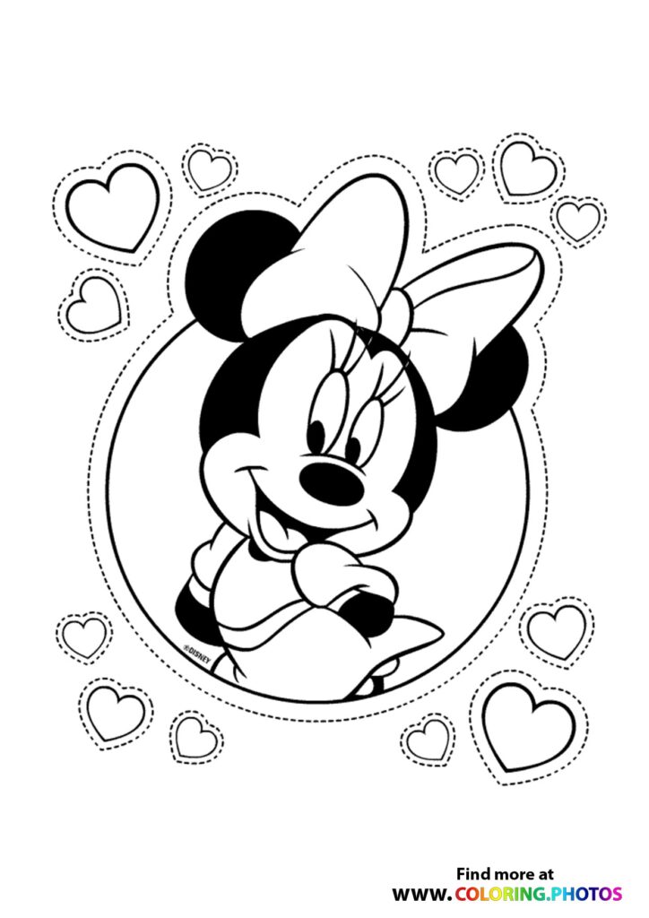 Minnie Mouse portrait - Coloring Pages for kids