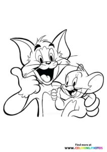 Tom and Jerry smiling - Coloring Pages for kids